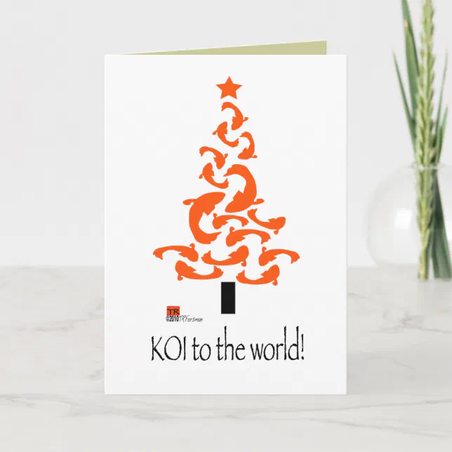 KOI (fish) to the world Christmas graphic card 3 | Zazzle
