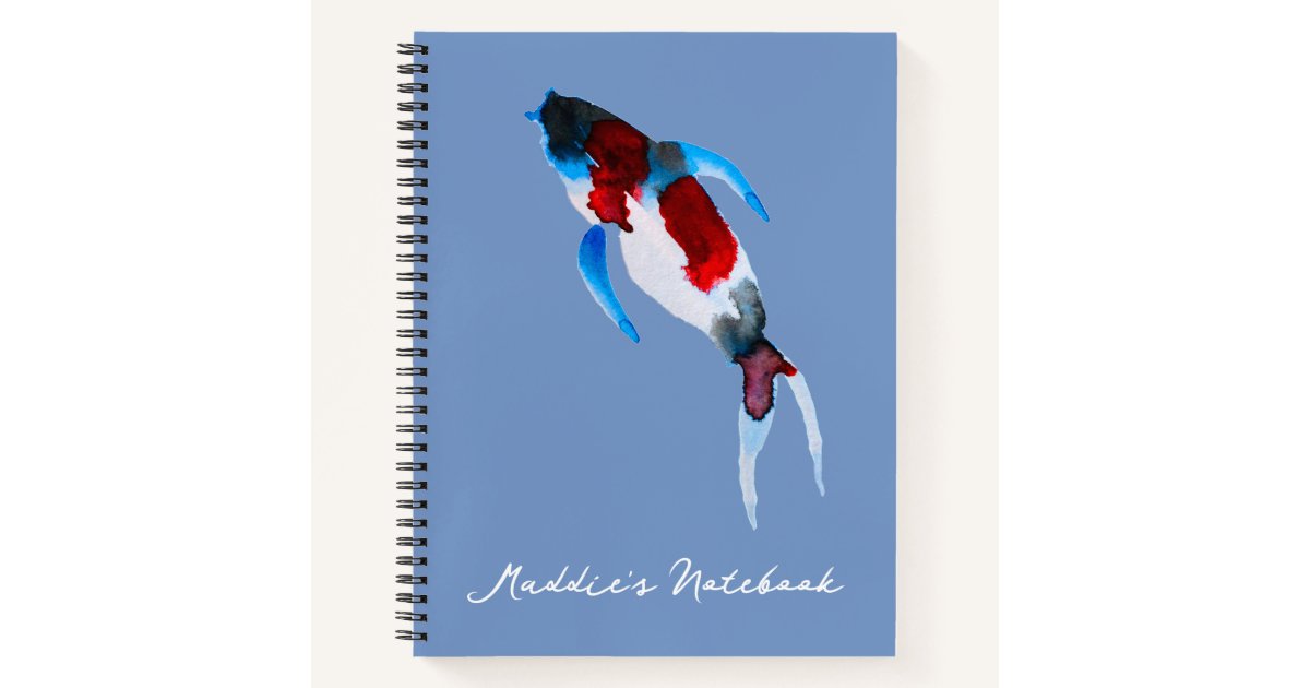 Koi fish watercolor fine art notebook | Zazzle