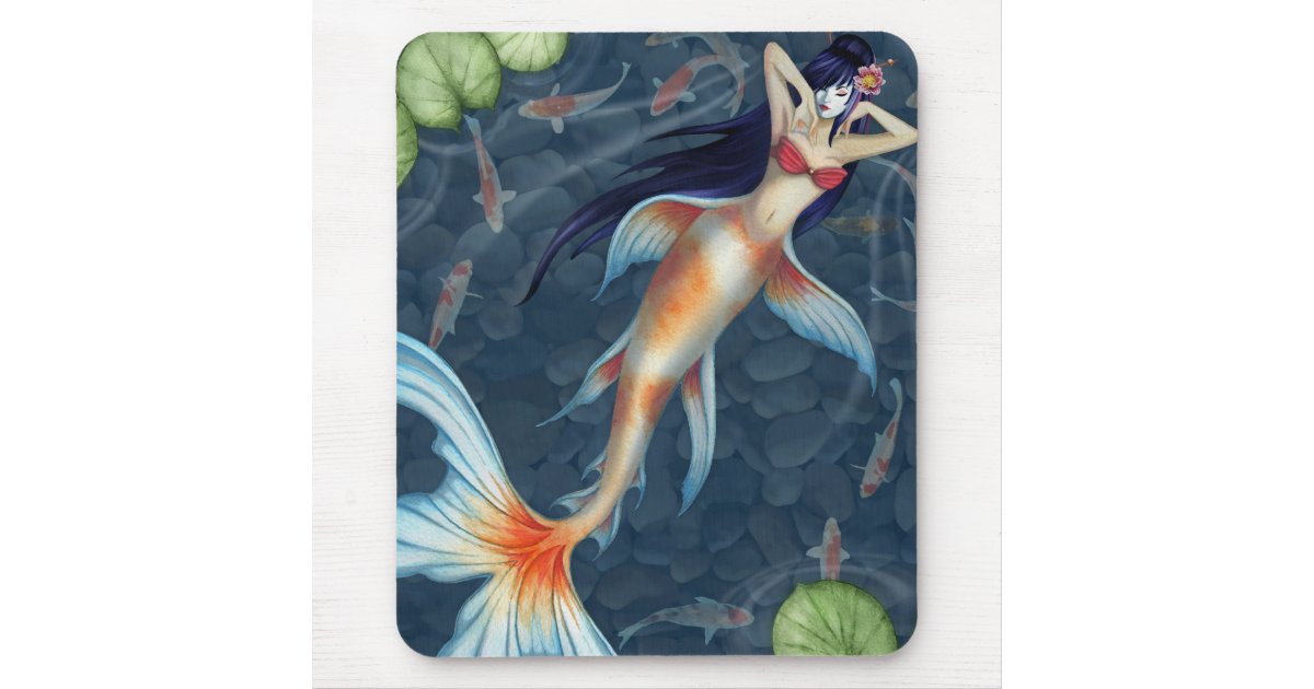 Koi Geisha Mermaid Mousepad | Zazzle