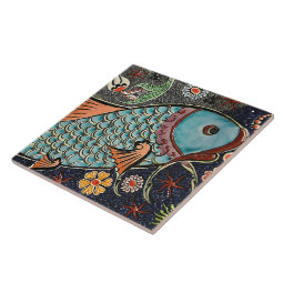 Koi Mosaic Ceramic Tile | Zazzle