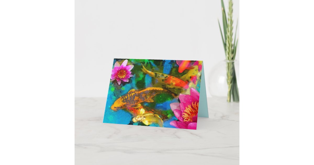 Koi play, Koi greeting cards | Zazzle