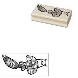 Koi Pond Art Kois Fish Designs Red Calico Koi Rubber Stamp | Zazzle