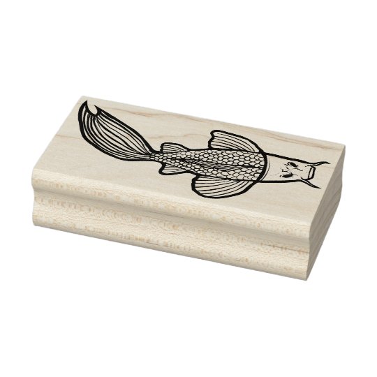 Koi Pond Art Kois Fish Designs Red Calico Koi Rubber Stamp | Zazzle.com