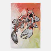 Koi Pond Fish Artwork Garden Flag | Zazzle