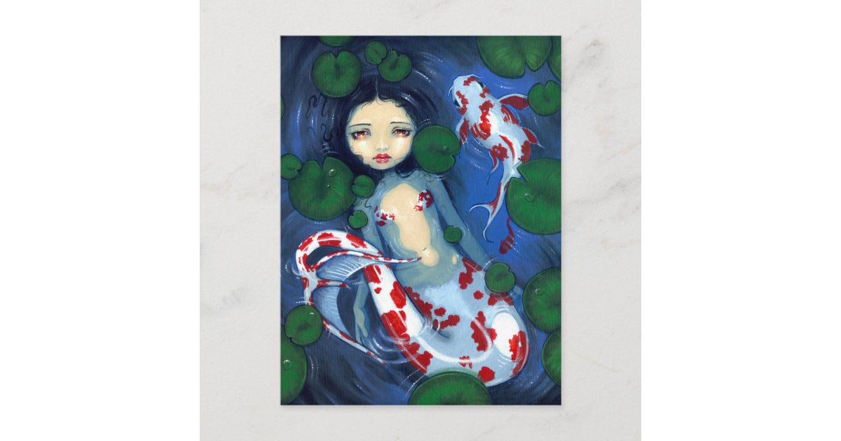 "Koi Pond Mermaid" Postcard | Zazzle