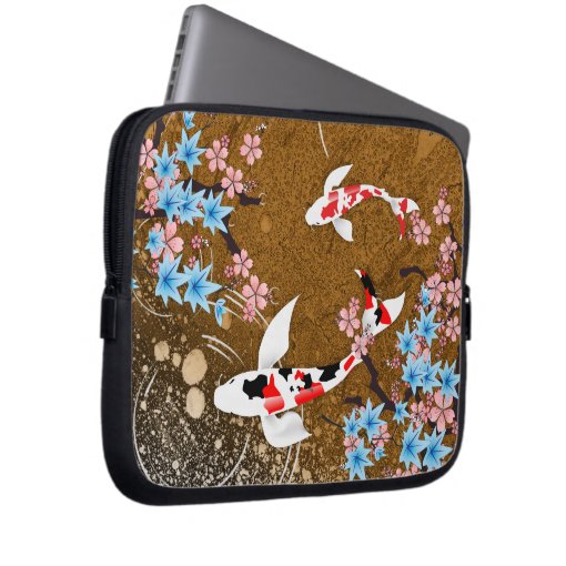 Koi Pond - wood - Japanese Design Laptop Sleeve | Zazzle