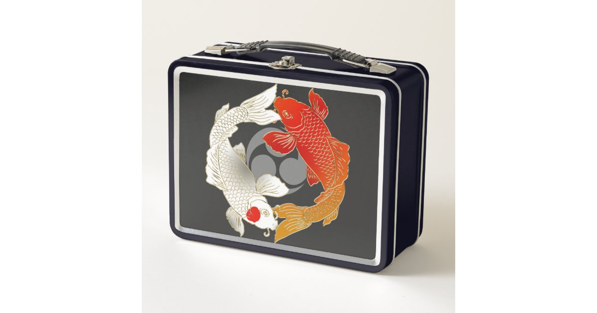 Koi with Mon japanese style Metal Lunch Box | Zazzle
