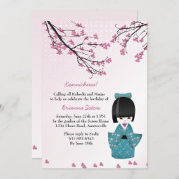 Kokeshi Doll Invitation | Zazzle