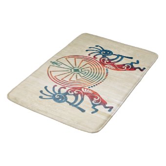 KOKOPELLI / MAN IN THE MAZE colored + your ideas Bath Mat | Zazzle