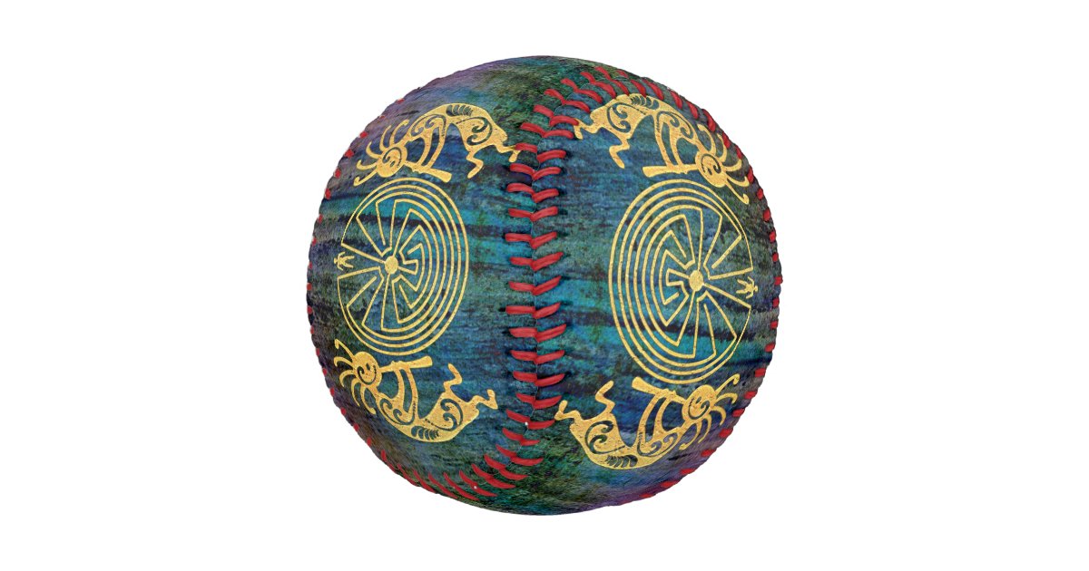 KOKOPELLI / MAN IN THE MAZE gold + your ideas Baseball | Zazzle
