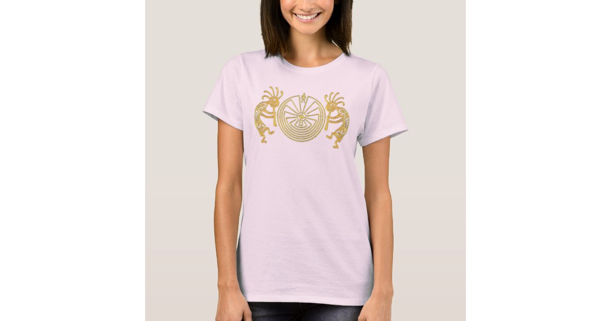 KOKOPELLI / MAN IN THE MAZE gold + your ideas T-Shirt | Zazzle
