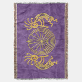 KOKOPELLI / MAN IN THE MAZE gold + your ideas Throw Blanket | Zazzle