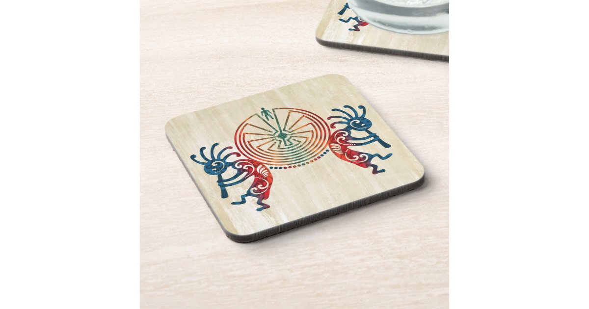 KOKOPELLI / MAN IN THE MAZE + your ideas Beverage Coaster | Zazzle