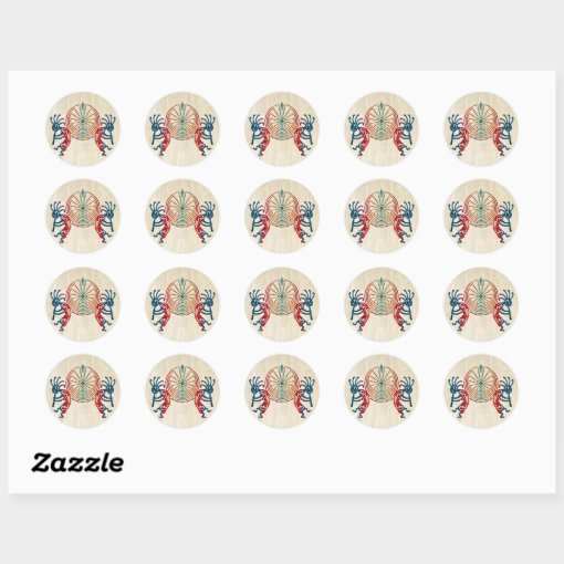 KOKOPELLI / MAN IN THE MAZE + your ideas Classic Round Sticker | Zazzle