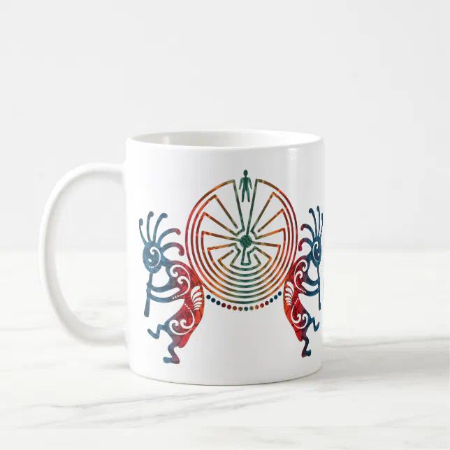 KOKOPELLI / MAN IN THE MAZE + your monogram Coffee Mug | Zazzle