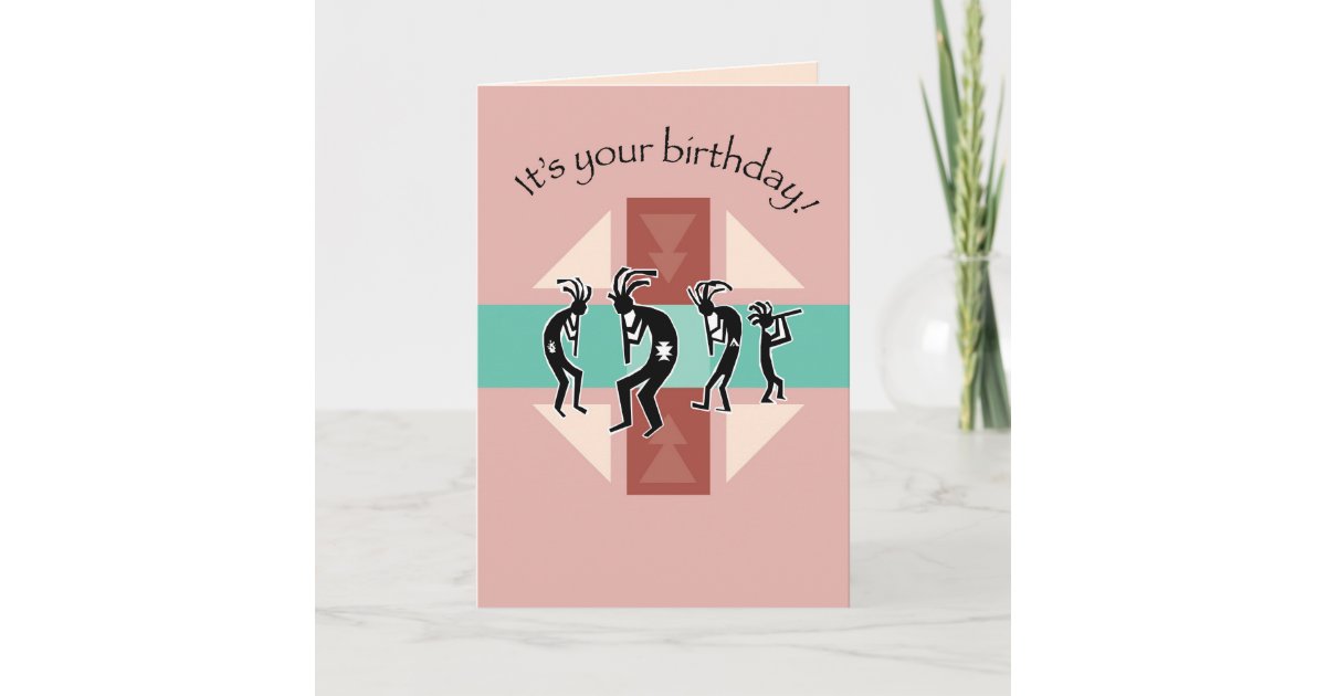 Kokopelli Southwest Birthday Card | Zazzle