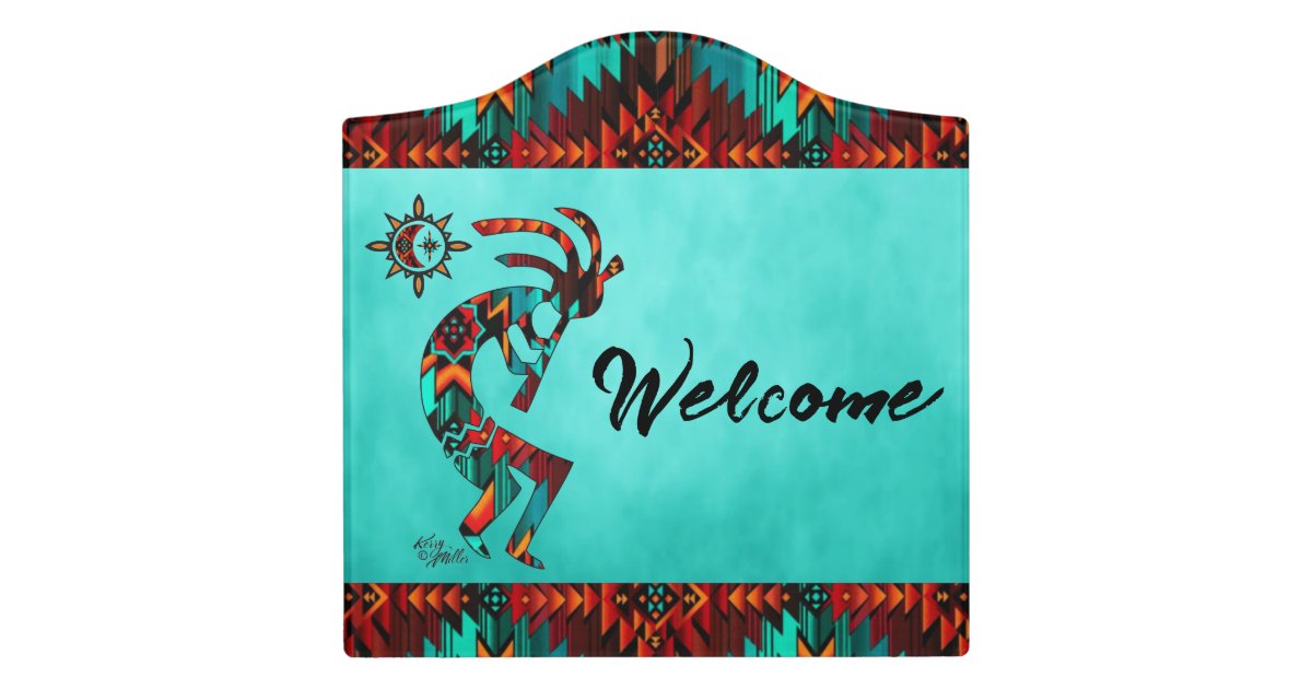 Kokopelli Welcome Door Sign | Zazzle