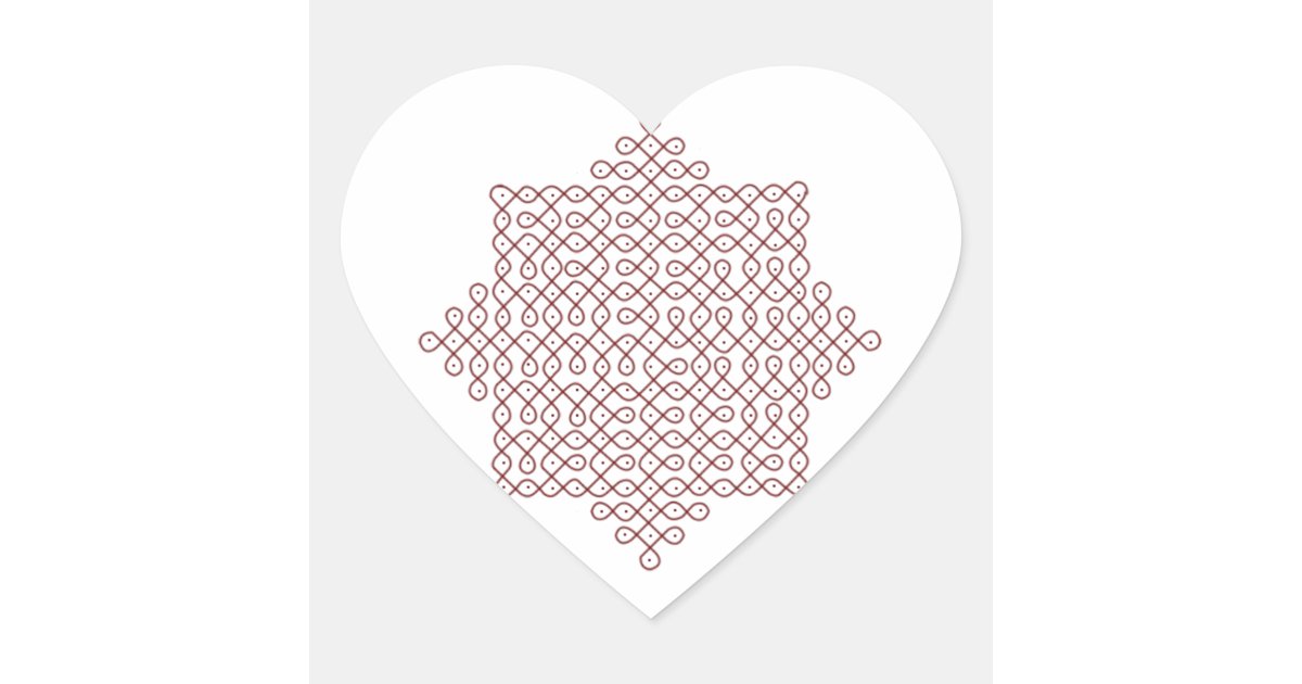 Kolam Art#1 Heart Sticker | Zazzle