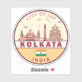 Kolkata India City Skyline Emblem Sticker | Zazzle