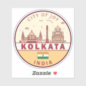 Kolkata India City Skyline Emblem Sticker | Zazzle