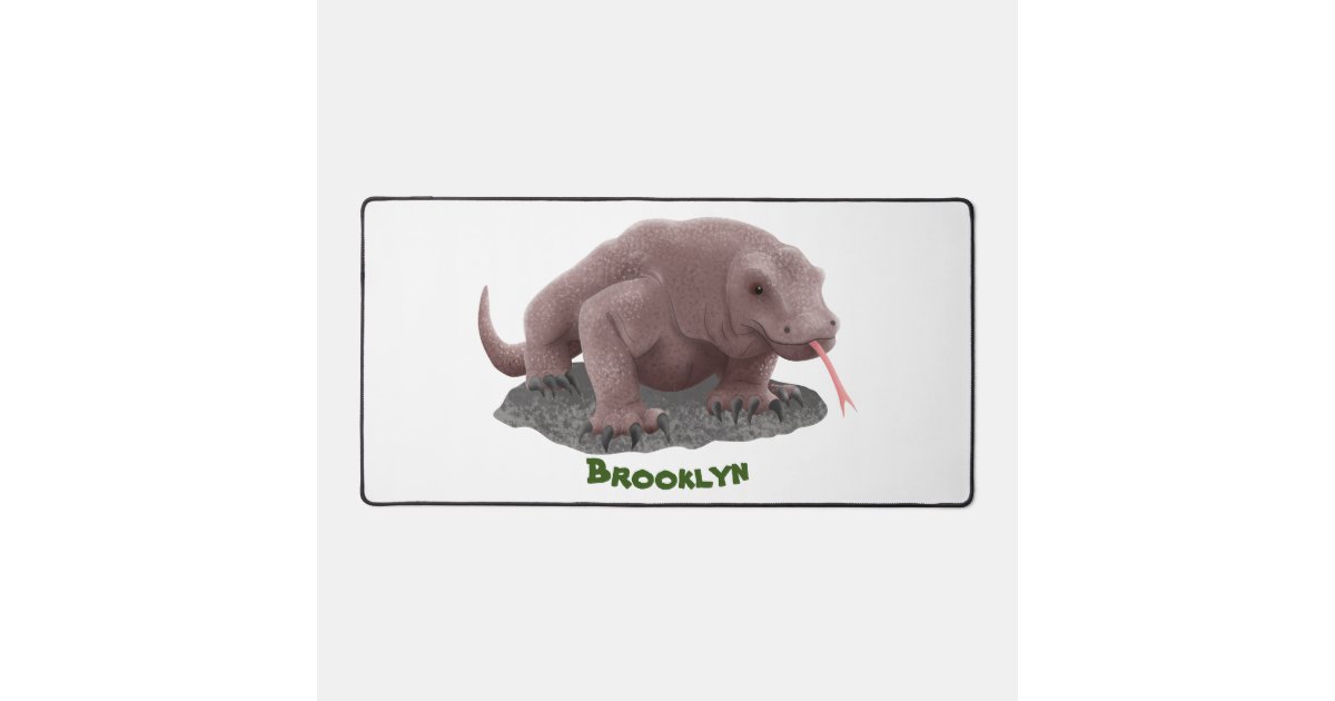 Komodo dragon illustration desk mat | Zazzle