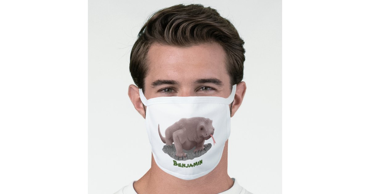 Komodo dragon illustration face mask | Zazzle
