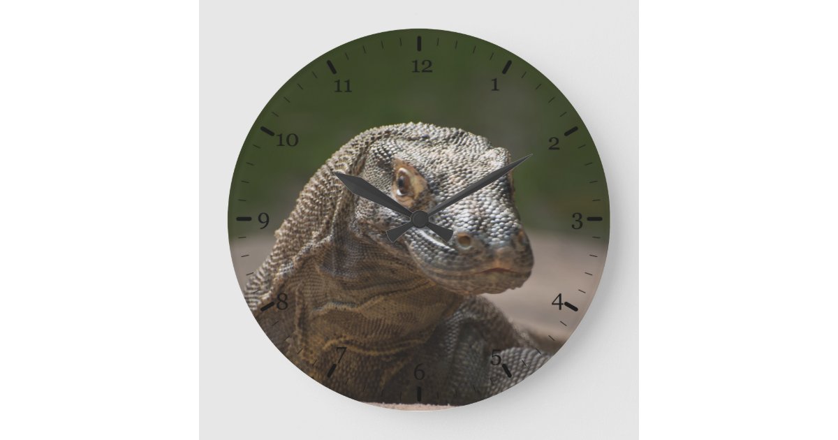 Komodo monitor dragon large clock | Zazzle