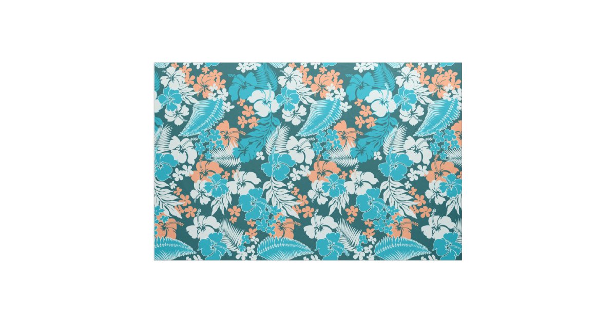 Kona Bay Hawaiian Hibiscus Fabric | Zazzle