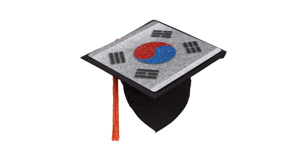 Korea Korean Flag Graduate Graduation Glitter Graduation Cap Topper ...
