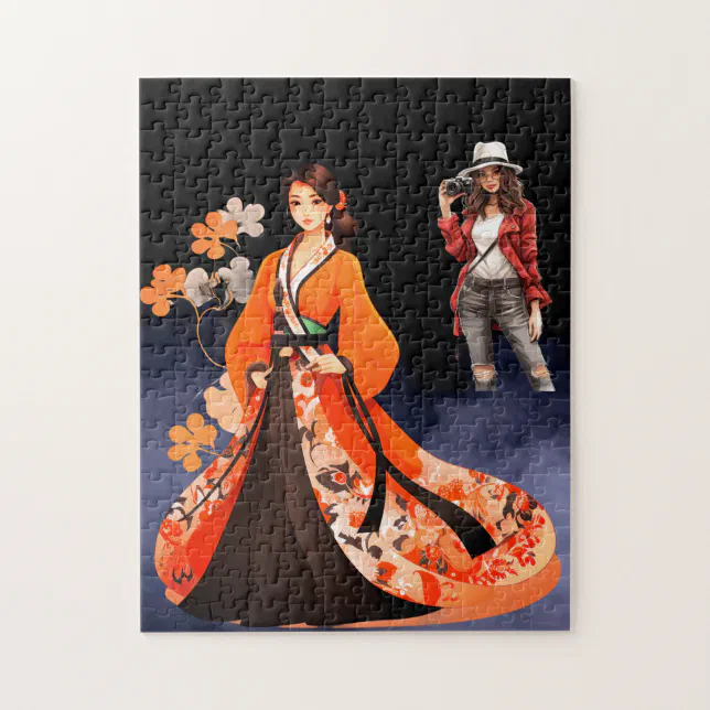 Korean Asian Models Posing for Photo Shoot Jigsaw Puzzle | Zazzle