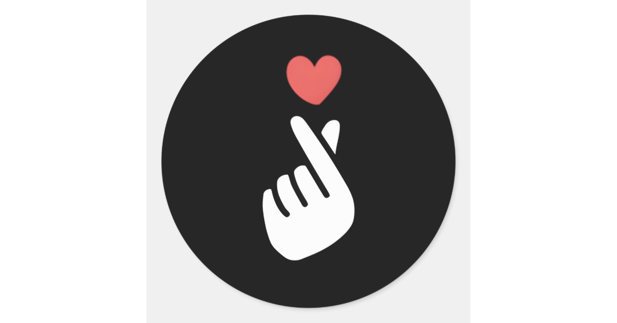 Korean K-Pop I Love You Saranghae Hand He Symbol Classic Round Sticker ...