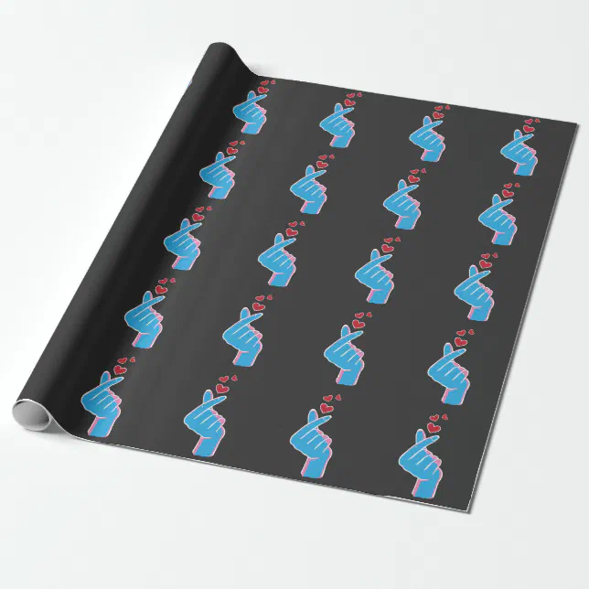Korean Music Finger Heart Kpop Seoul Hallyu Wrapping Paper | Zazzle