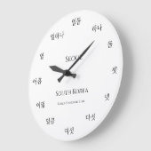 Korean Numbers Personalized City Country Time Zone Large Clock | Zazzle