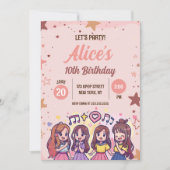 Korean Pop Music Star K-Pop Theme Birthday Party Invitation | Zazzle