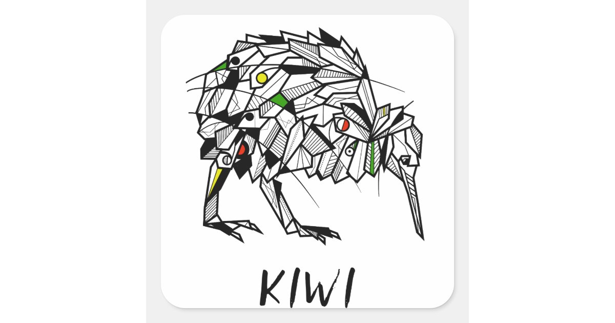 Koru Kiwi Square Sticker | Zazzle