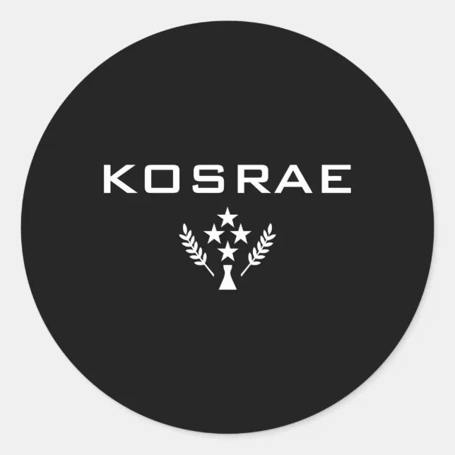 Kosrae Flag Micronesia Tofol Classic Round Sticker | Zazzle