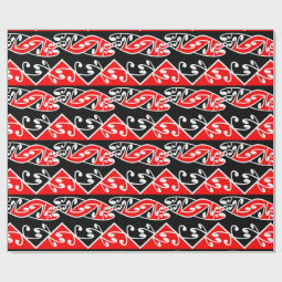 Kowhaiwhai Traditional Maori Koru Pattern Wrapping Paper | Zazzle