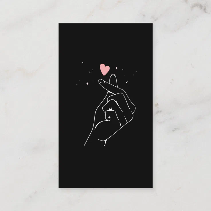 Kpop Drama Korean Finger Heart Saranghae Business Card | Zazzle