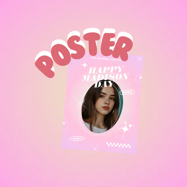 Kpop Idol Birthday Fancafe Style Poster | Zazzle