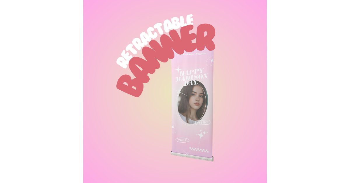 Kpop Idol Birthday Fancafe Style Retractable Banner | Zazzle