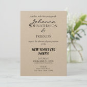 Kraft Beach Pink Monogram Funny NYE Invitation | Zazzle