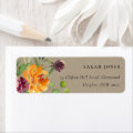 KRAFT BLUSH YELLOW ORANGE FLORAL BUNCH ADDRESS LABEL | Zazzle