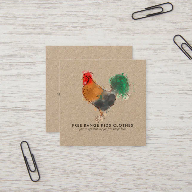 Kraft Business Card | Rooster Illustration | Zazzle