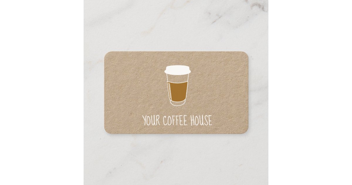 Kraft Editable Coffee Stamp loyalty card | Zazzle