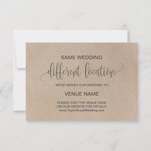 Kraft Foliage Change of Venue Details Card | Zazzle