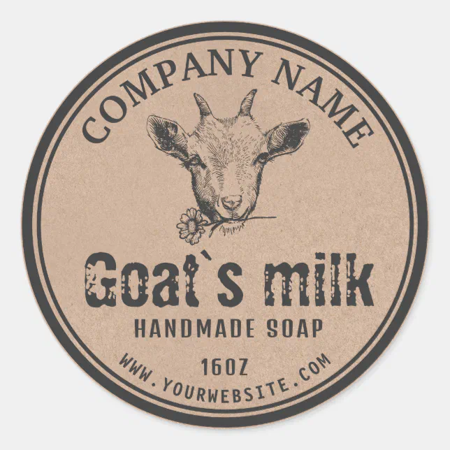 Kraft Goat's Milk Soap Label | Goat Logo | Zazzle