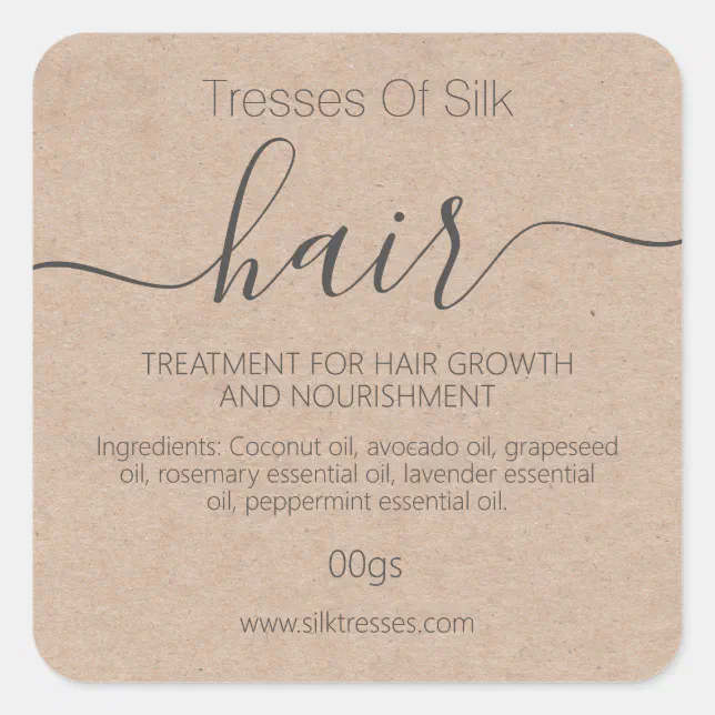 Kraft Hair Treatment Handmade Mask Square Sticker | Zazzle