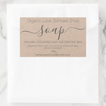 Kraft Handmade Soap Rectangular Sticker | Zazzle
