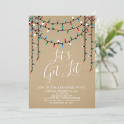 Kraft Holiday Let's Get Lit Party Invitation | Zazzle