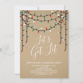 Kraft Holiday Let's Get Lit Party Invitation | Zazzle